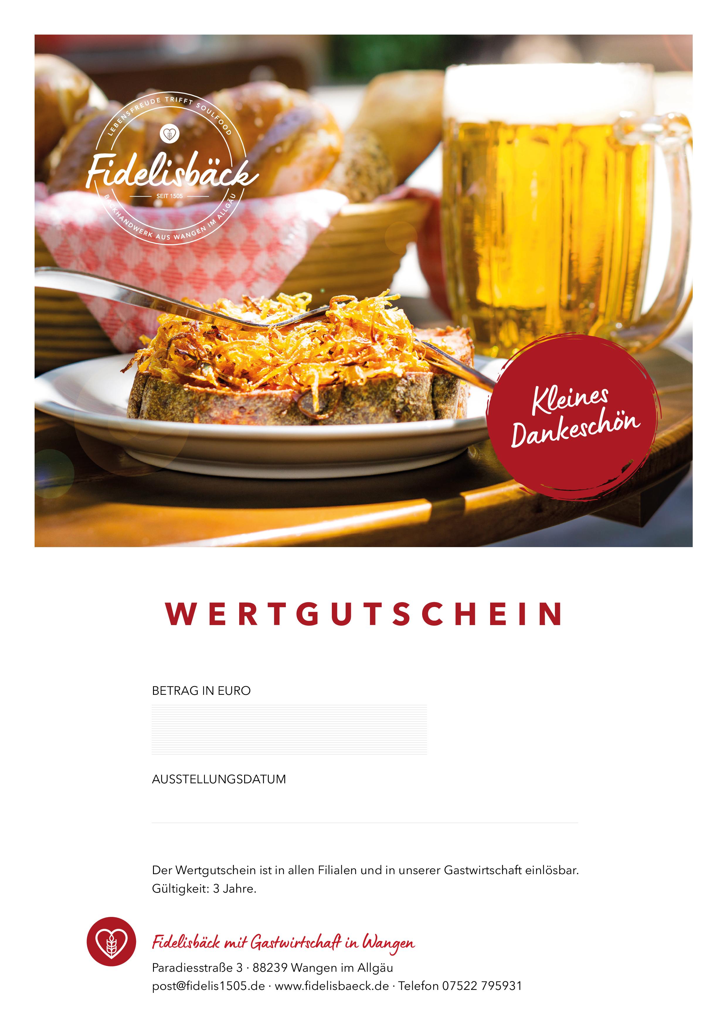 Fidelis1505 GmbH - Gutscheinshop Geldwert Gutschein